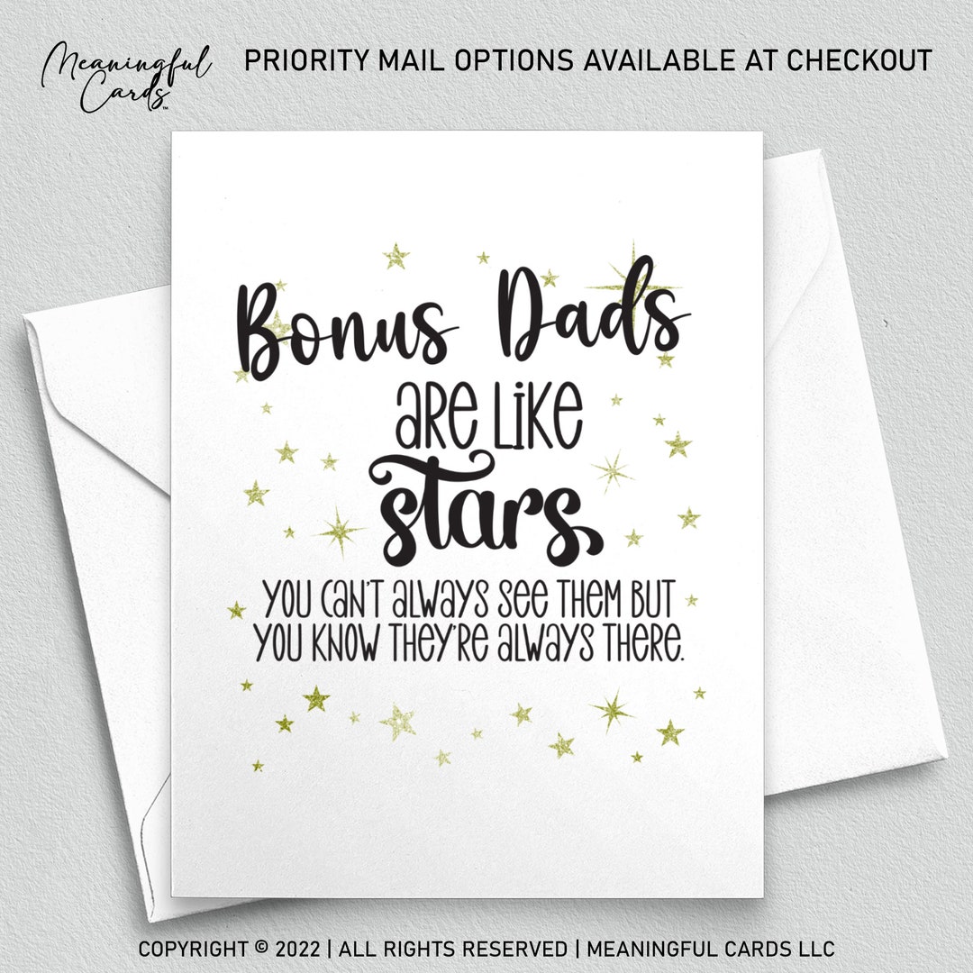 Bonus Dad Card for Stepdad - Bonus Dads Are Like Stars, You Can't ...