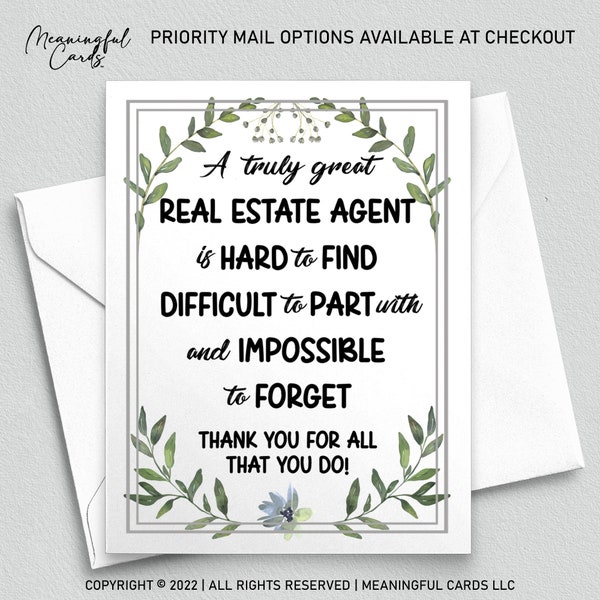 Realtor Thank You Card - Etsy