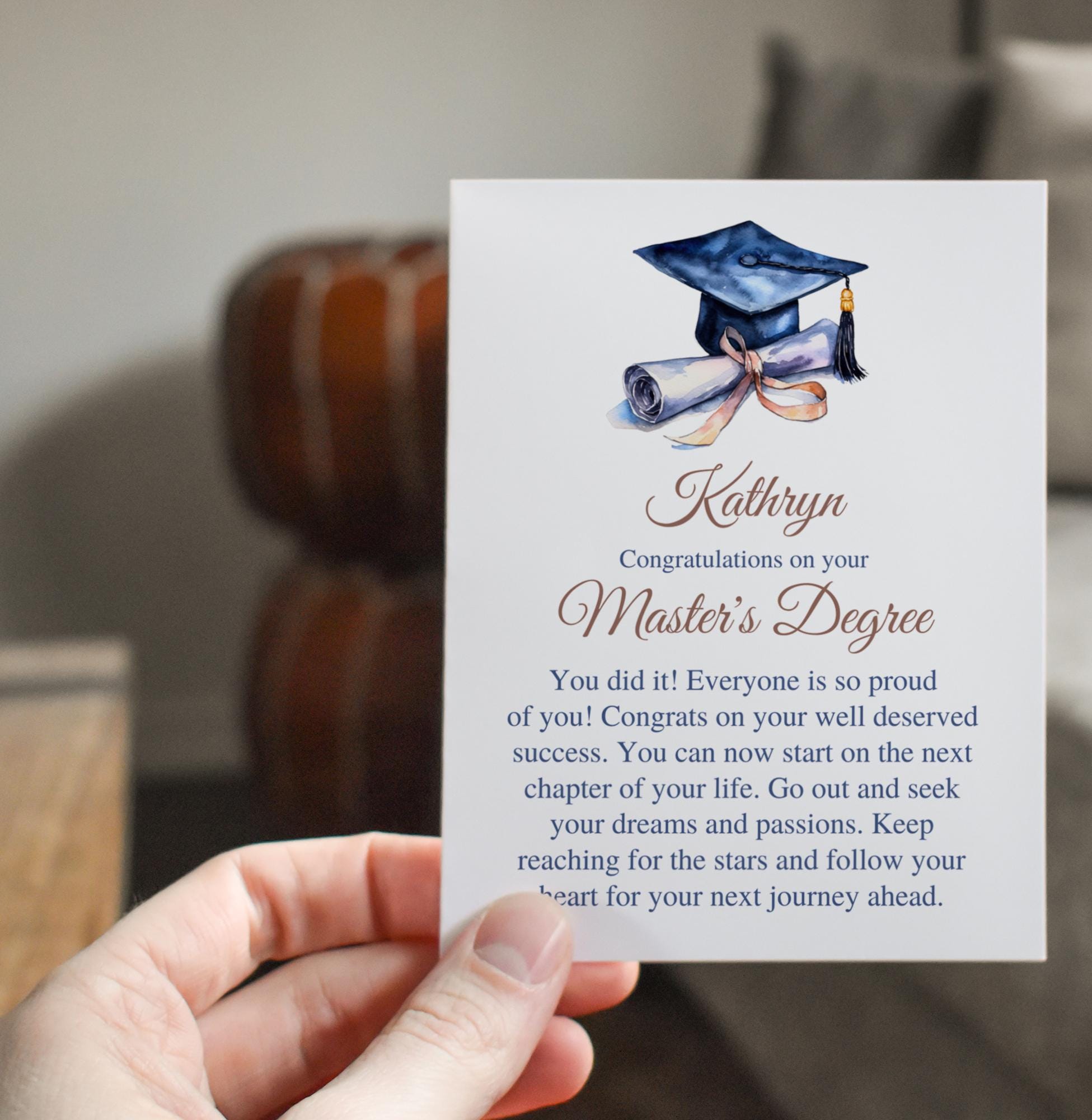 Personalized Master's Degree Graduation Card - MA MBA Gift - Etsy