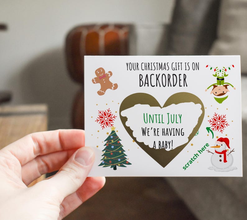 Christmas Pregnancy Announcement Scratch off Card - Etsy
