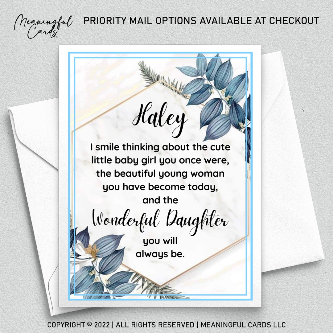 Personalized Card for Daughter, Thoughtful Daughter Card, Meaningful ...