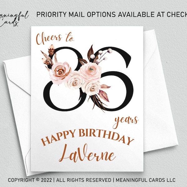 86th Birthday Card - Etsy
