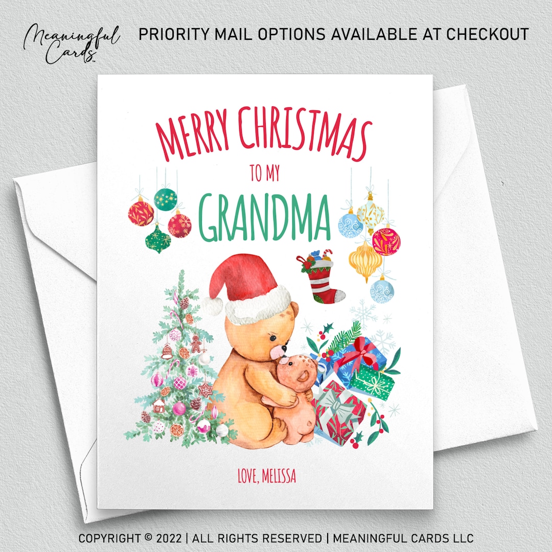 Personalized Christmas Card for Grandma From Baby, Personalized Merry ...