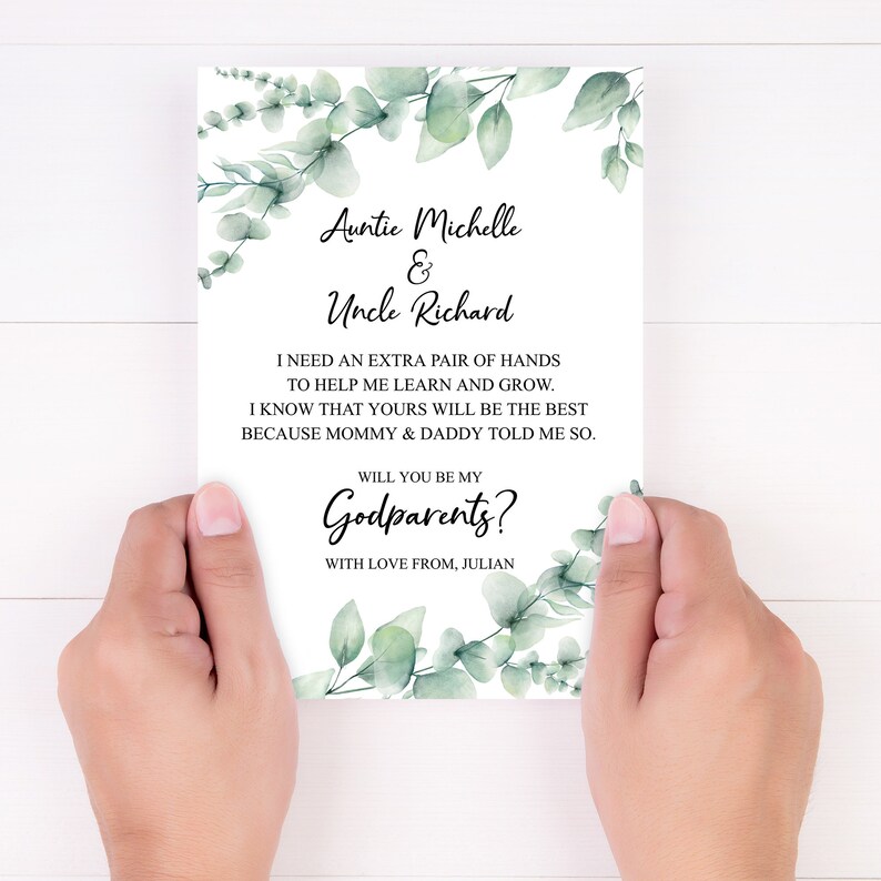 EDITABLE Will You Be My Godparents Printable Download - Etsy