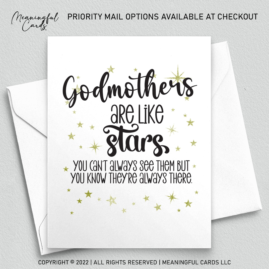 Godmother Card for Godmother - Godmothers Are Like Stars, You Can't ...