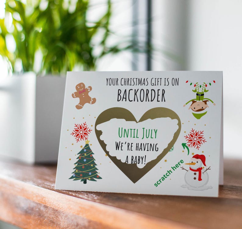 Christmas Pregnancy Announcement Scratch off Card - Etsy
