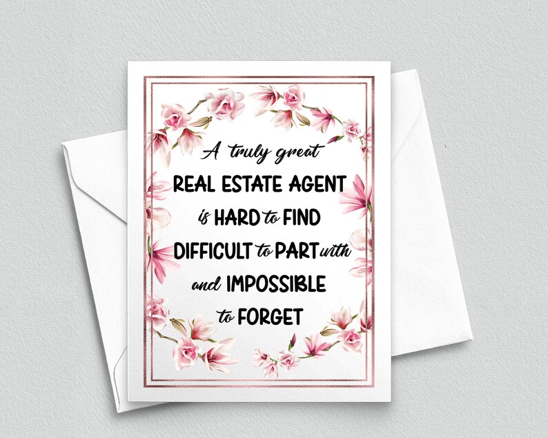 Real Estate Agent Thank You Card for Real Estate Agent Gift - Etsy