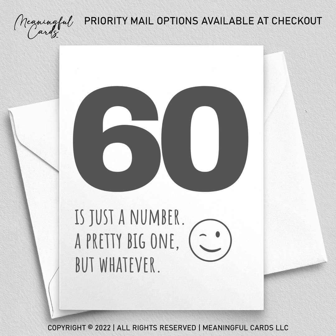 Funny 60th Birthday Card, Snarky Milestone - Etsy