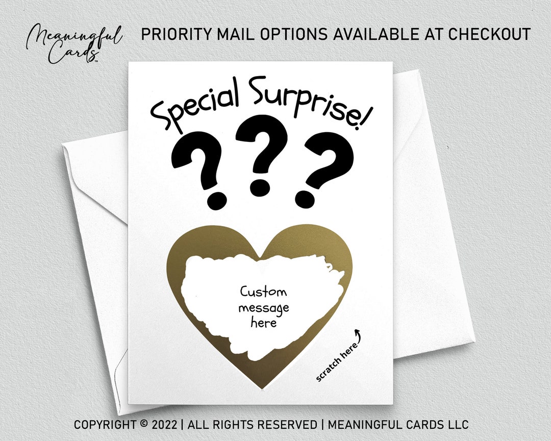 Personalized Reveal Scratch Card, Custom Scratch off Card, Surprise ...