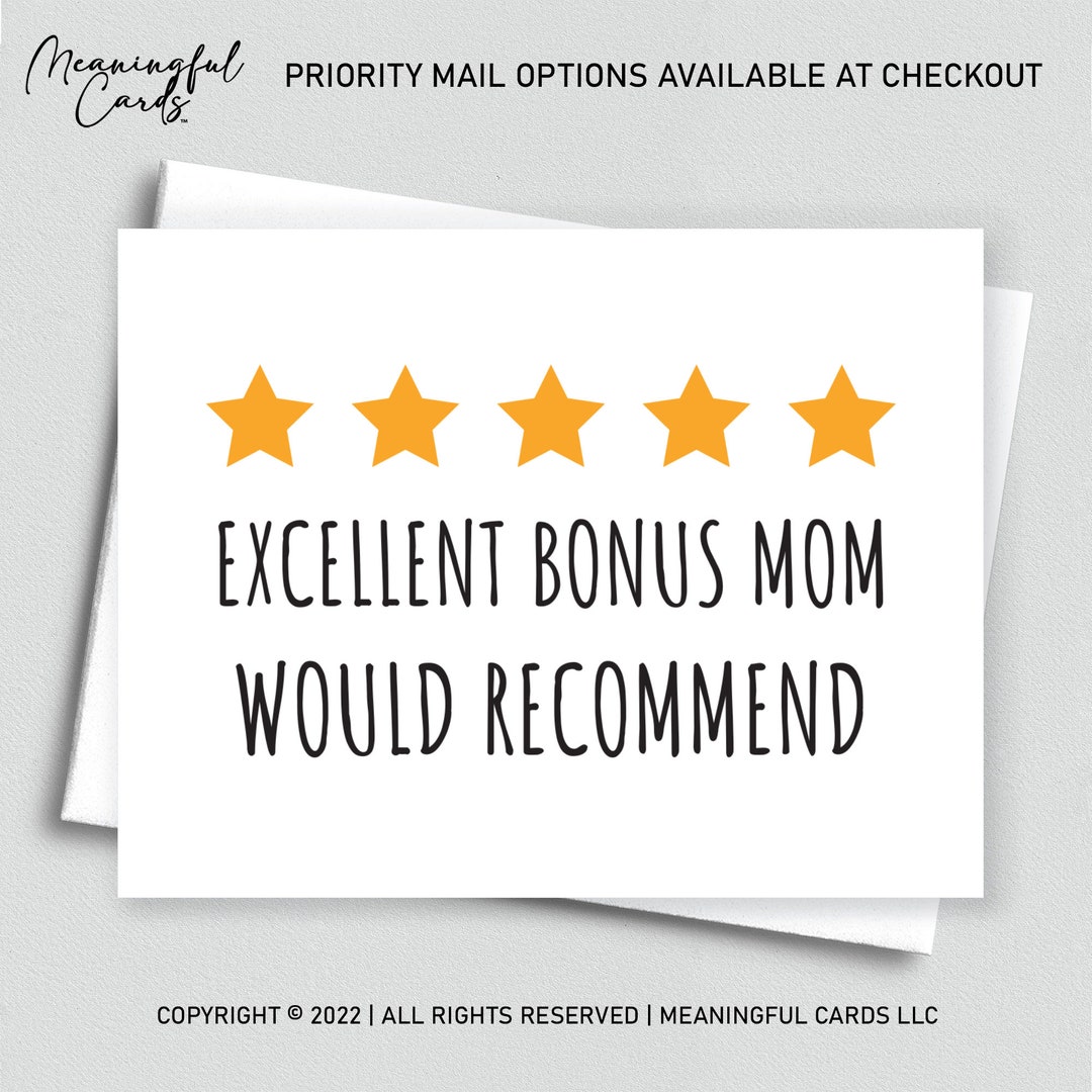 Funny Mother's Day Card for Bonus Mom, Excellent Bonus Mom Would ...