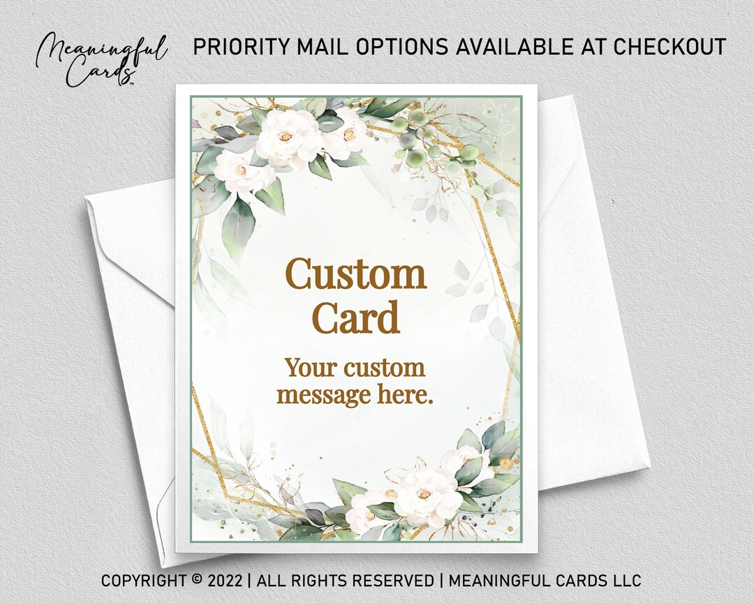 Personalized Greeting Card, Custom Text (A2) - Etsy