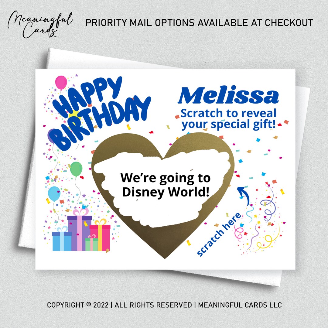 Personalized Reveal Birthday Scratch Card, Custom Scratch off Card ...