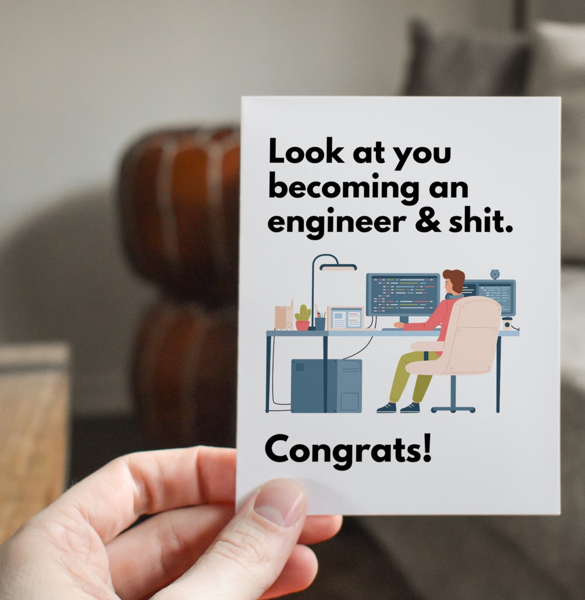 Funny Engineer Graduation Card, New Engineer Gift - Etsy