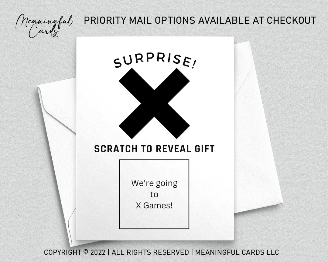 Surprise X Games Scratch off Card, X Games Birthday Gift Scratch off ...