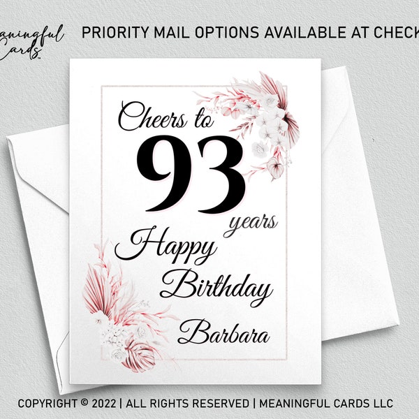 93rd Birthday Card - Etsy