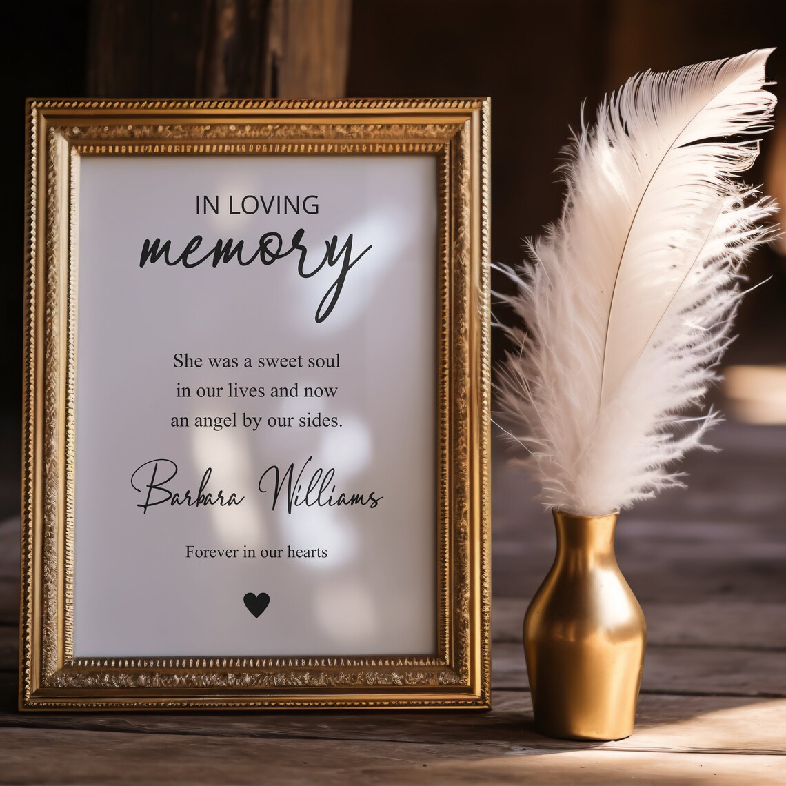 Editable in Loving Memory Sign Template, Printable Memorial (digital ...