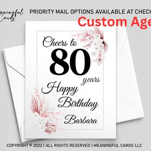 83rd Birthday Card Personalized Birthday Card, Cheers to 83 Years ...