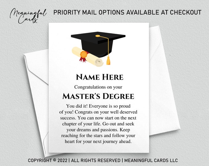 Personalized Master's Degree Graduation Gift - MA MBA Graduate Gift ...