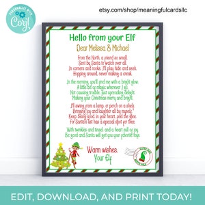 Editable Elf Arrival Goodbye Departure Letters Christmas Printable ...
