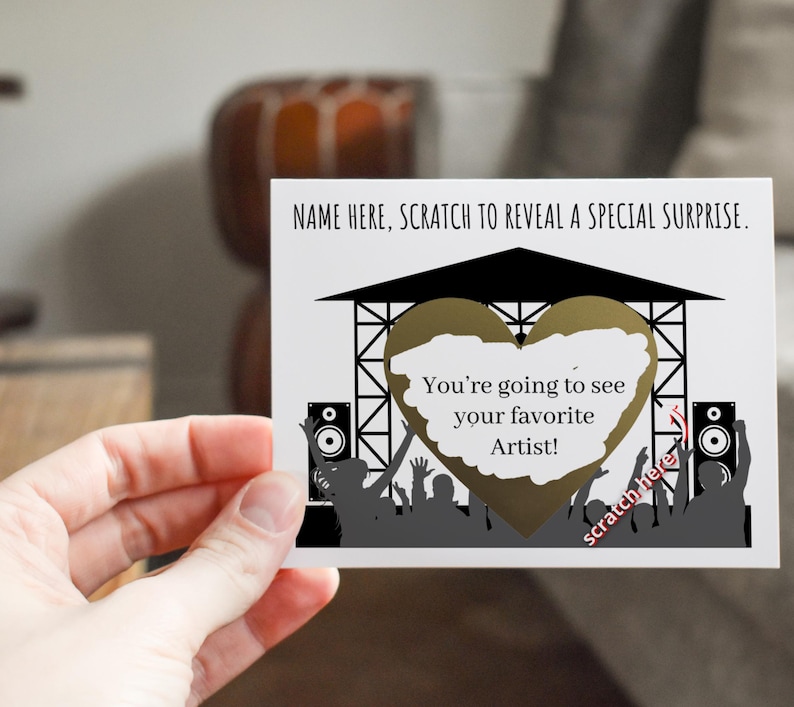 Surprise Concert Scratch off Card, Music Festival Gift - Etsy