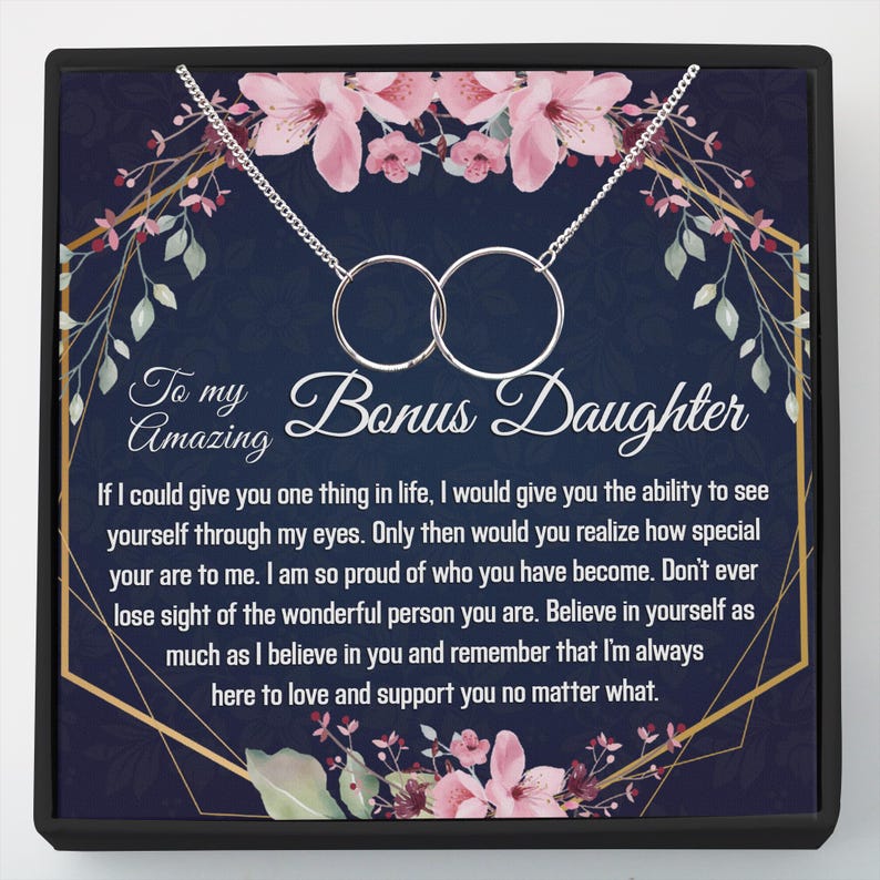 Bonus Daughter Necklace: Sterling Silver Interlocking Circles Gift - Etsy
