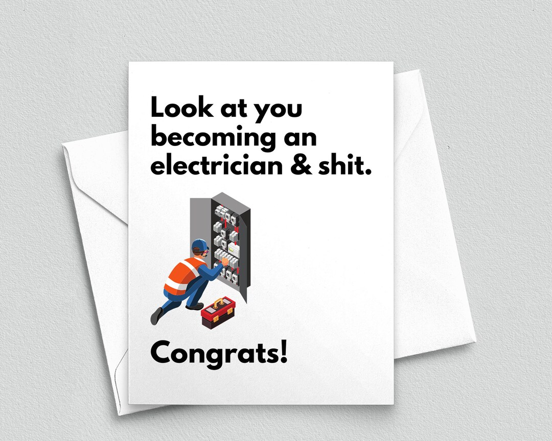 New Electrician Graduation Card Graduation Card for - Etsy