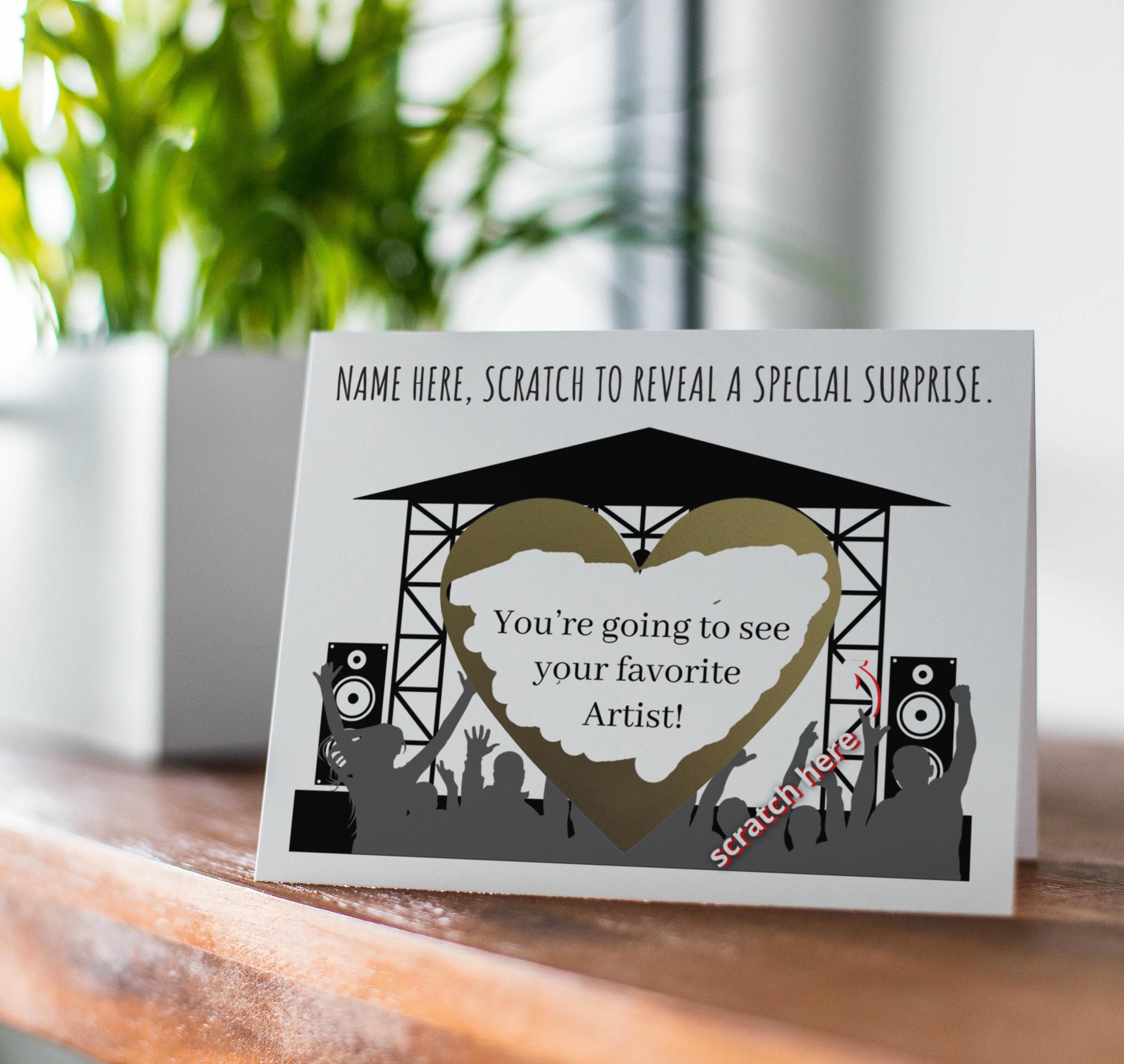 Surprise Concert Scratch off Card, Music Festival Gift - Etsy