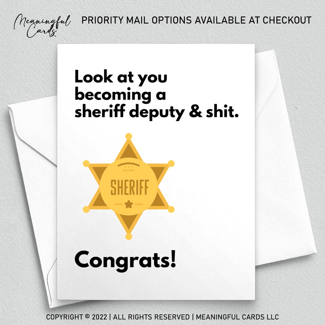 New Sheriff Deputy Graduation Card, Graduation Card for Sheriff Academy ...