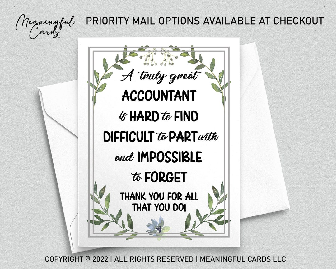 Accountant Thank You Card Gift for Accountant Gift Card for - Etsy