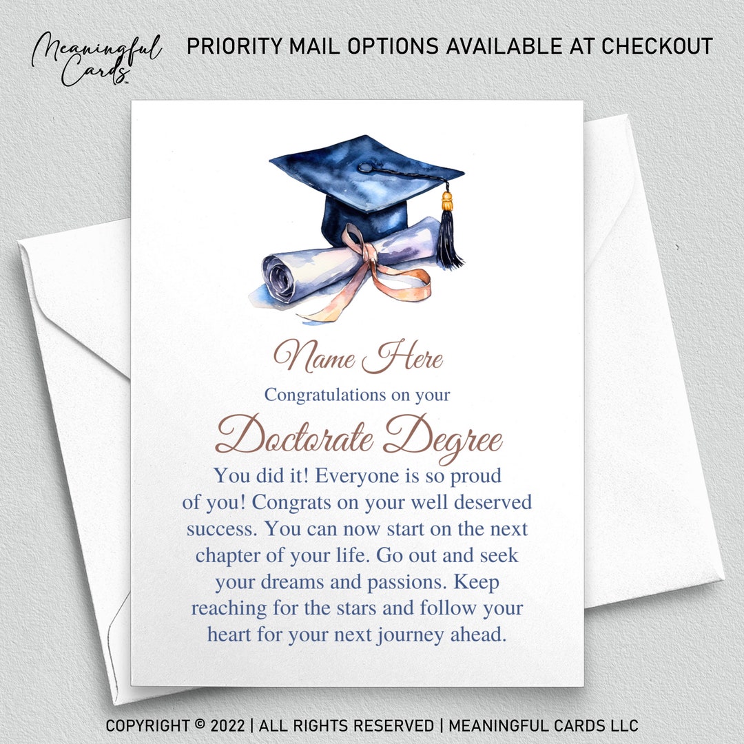 Personalized Doctorate Degree Graduation Gift - PHD Graduate Gift ...