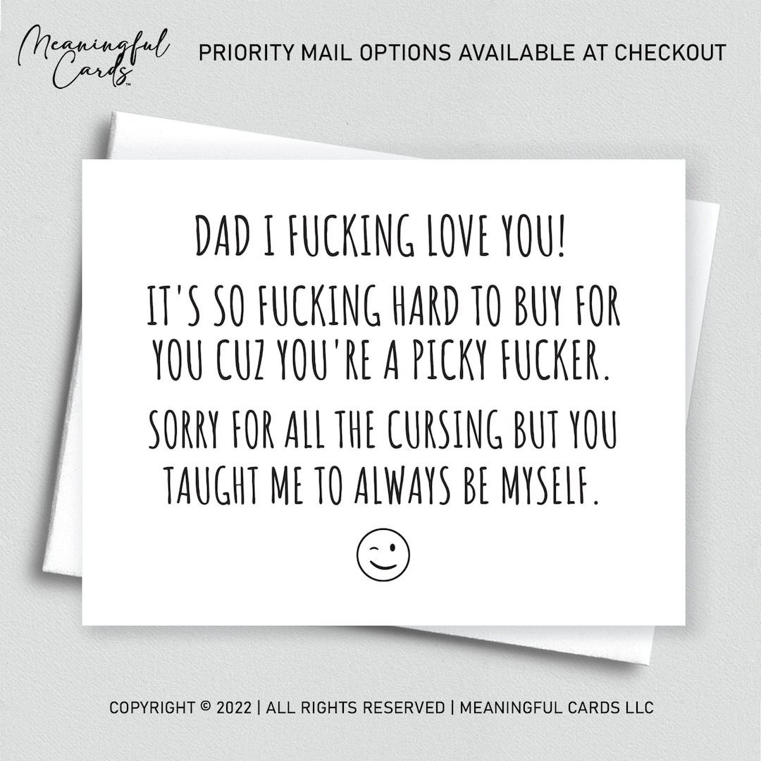 Funny Fathers Day Card - Funny Cursing Dad Card - Sarcastic Father's ...