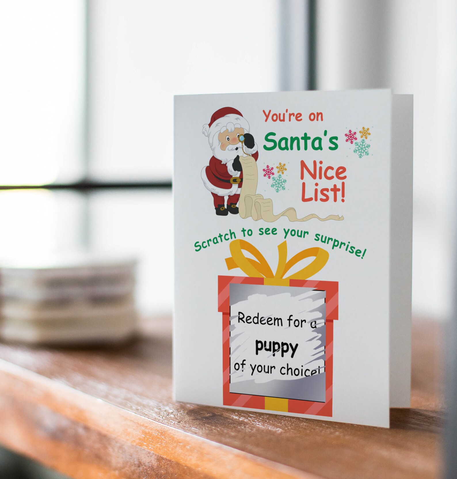 Personalized Santa's Nice List Scratch off Christmas Card - Etsy