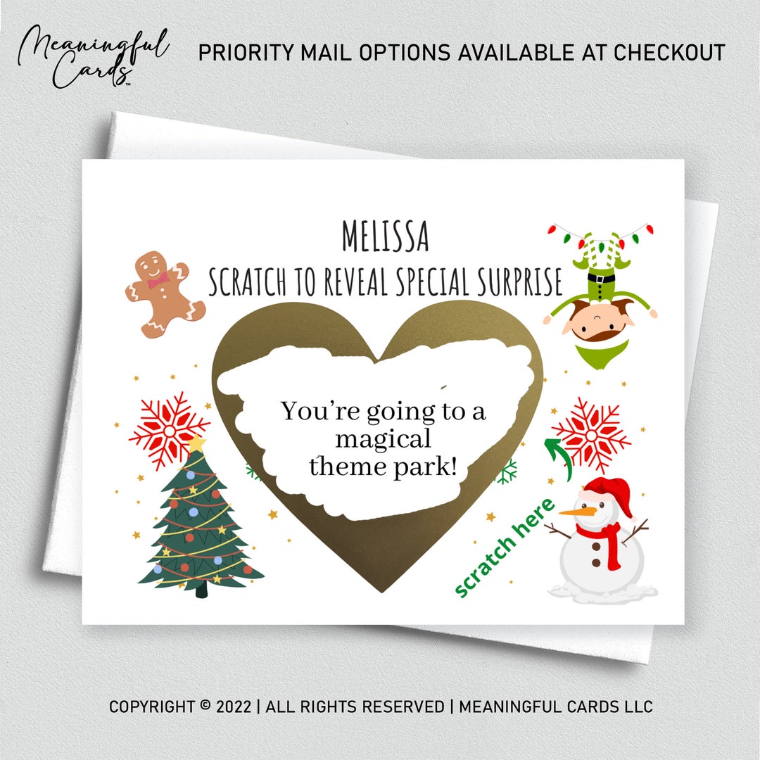 Personalized Christmas Surprise Scratch off Card - Etsy