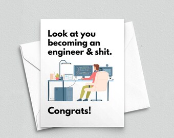 Graduation Card Engineer - Etsy