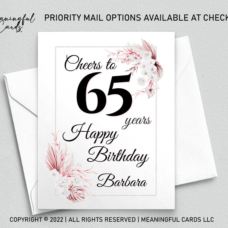 65th Birthday Card - Etsy