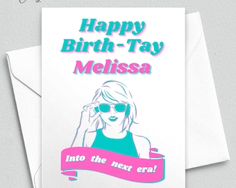Personalised Taylor Inspired Birthday Card Swift Merch Funny Swifty ...