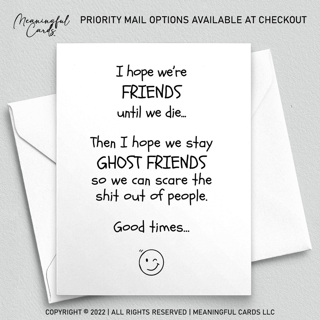 Funny Ghost Friends Card: BFF Greeting Card - Etsy