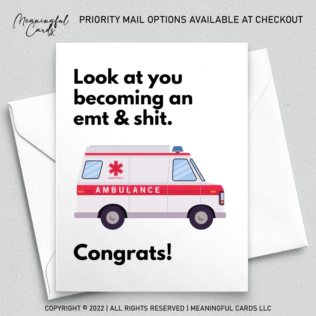 New EMT Graduation Card, Graduation Card for Emergency Services ...