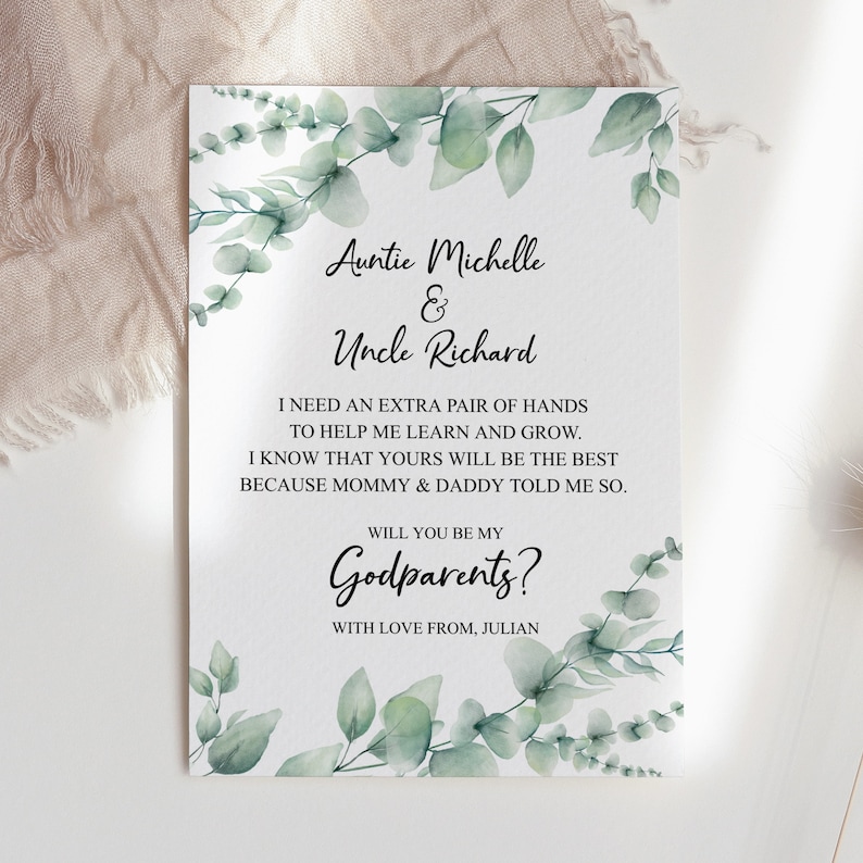 EDITABLE Will You Be My Godparents Printable Download - Etsy