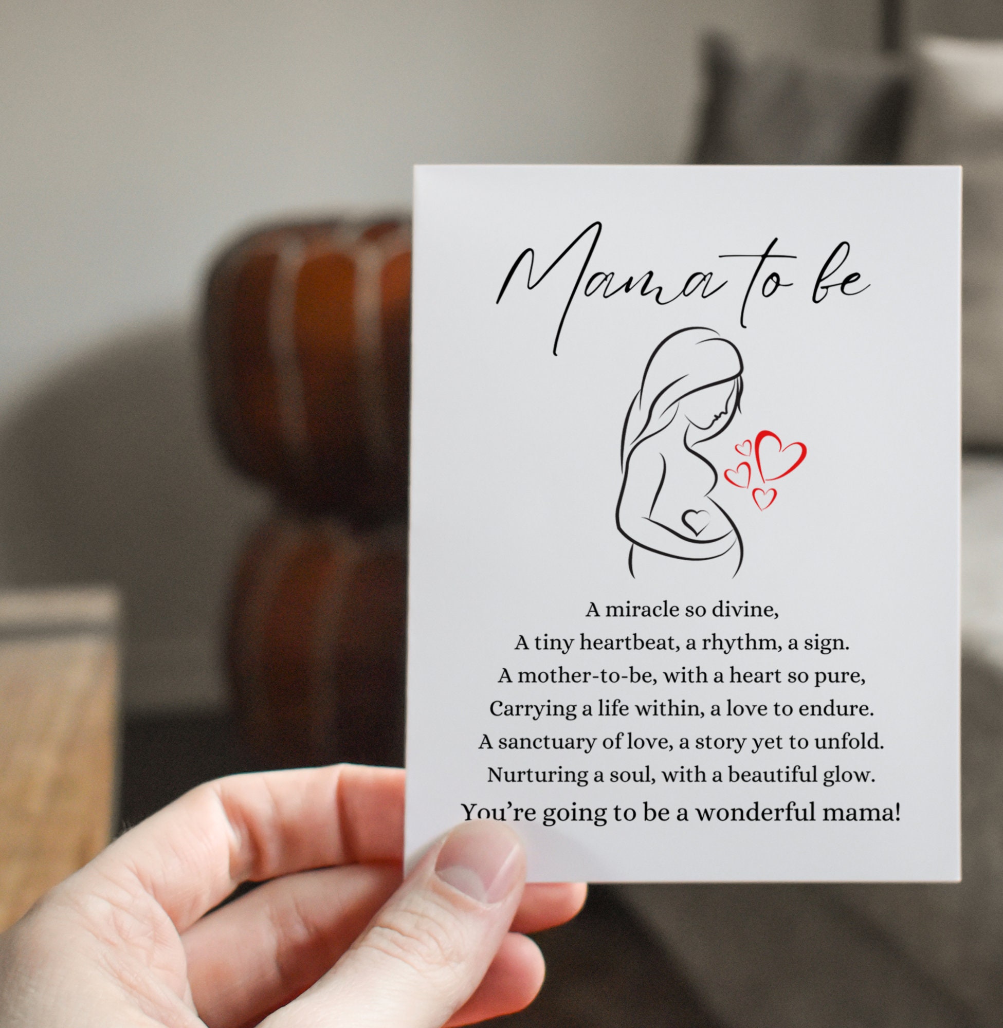 New Mom Pregnancy Congratulations Card, Mama to Be - Etsy