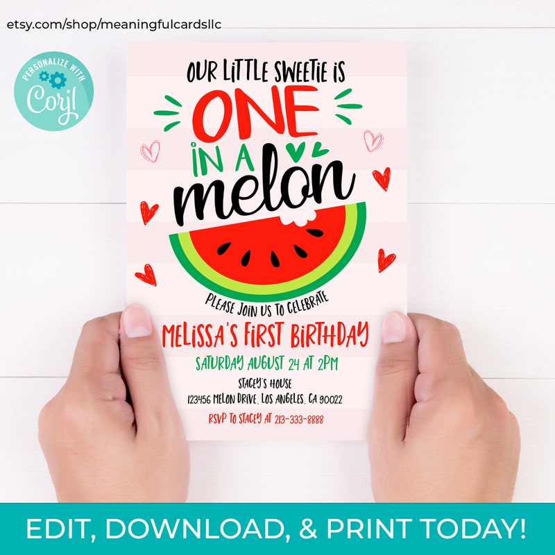 Watermelon Invitation - Etsy