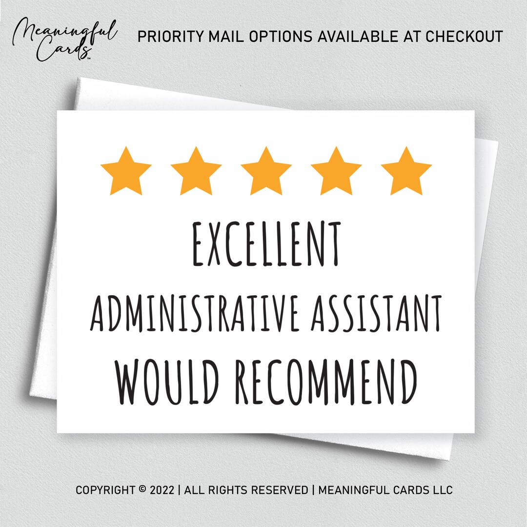 Funny Card for Administrative Assistant, Excellent Administrative ...