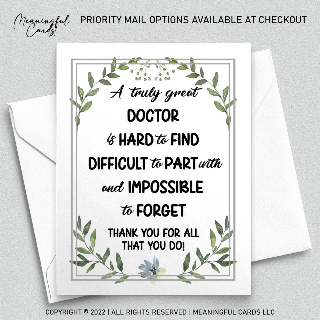 Doctor Thank You Card Gift for Doctors - Etsy