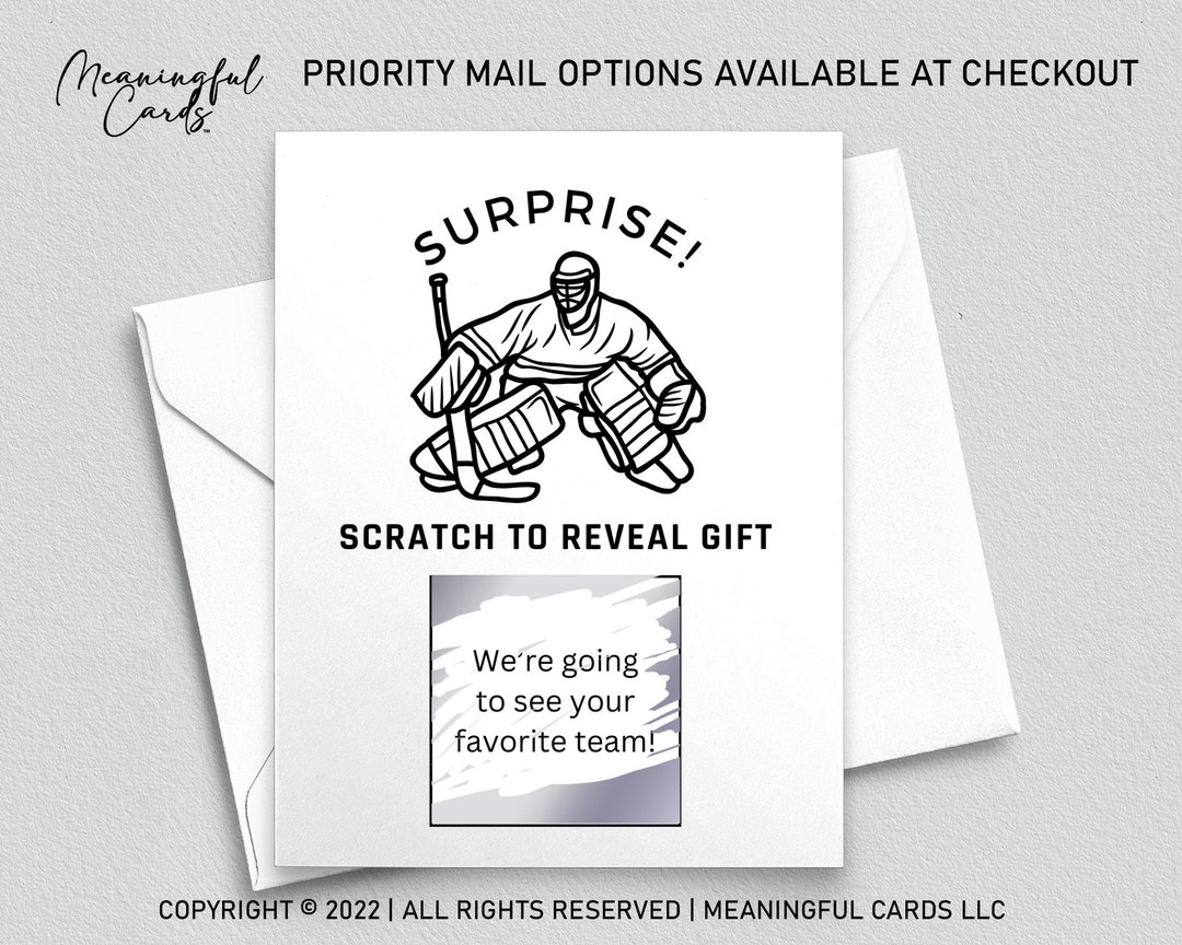 Custom Scratch off NHL Hockey Game Ticket Card Personalized Gift ...