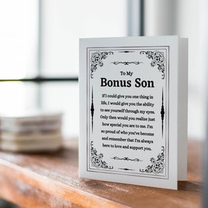 Sentimental Card for Bonus Son Stepson From Stepmom Stepdad With ...