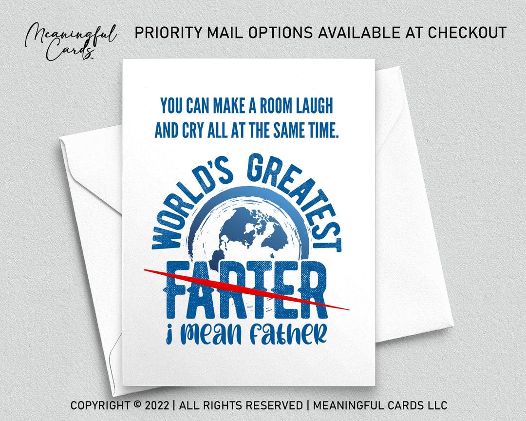 Funny Father's Day Card, World's Greatest Farter, Dad Joke Card - Etsy