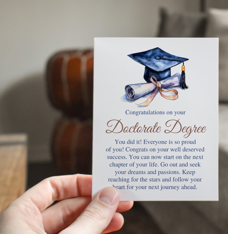 Doctorate Degree Graduation Gift - PHD Graduate Card - Etsy
