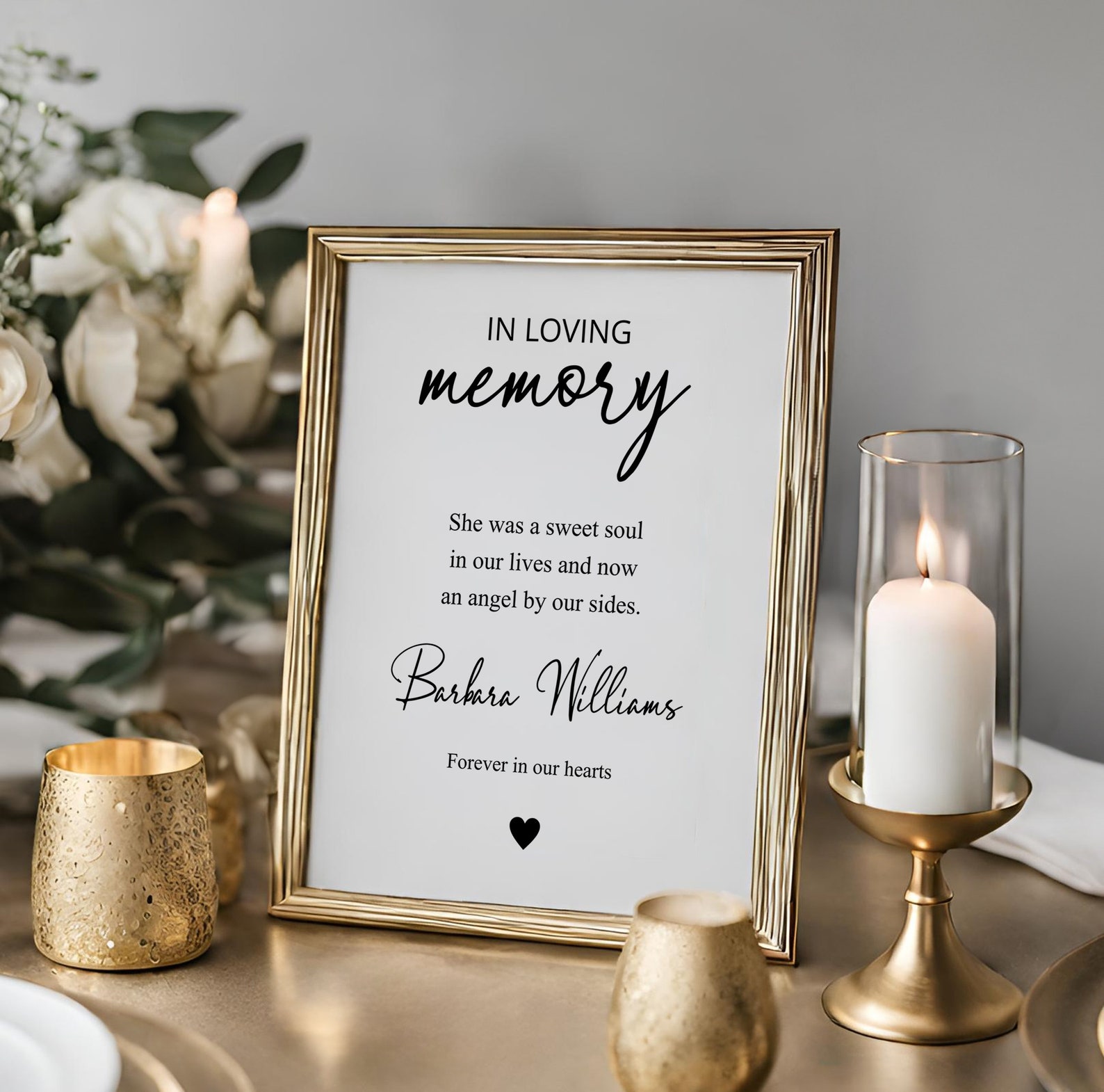 Editable in Loving Memory Sign Template, Printable Memorial (digital ...