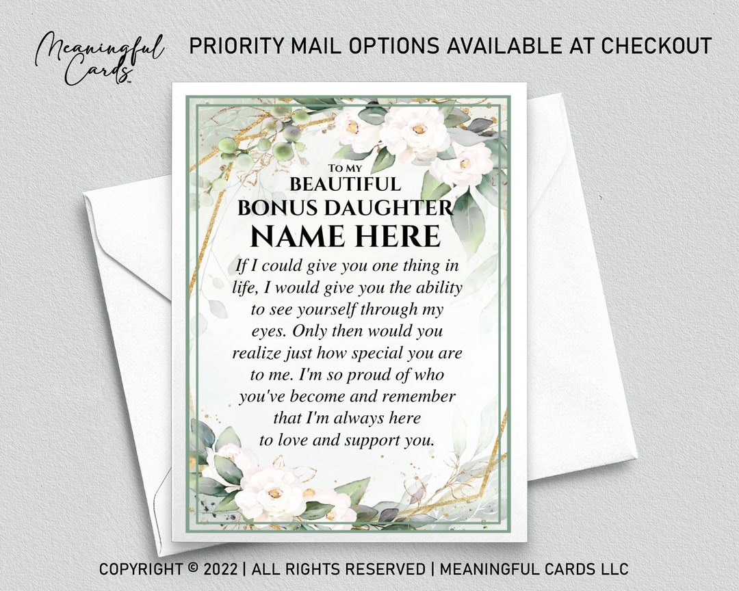 Personalized Bonus Daughter Birthday Card Thoughtful Unique - Etsy