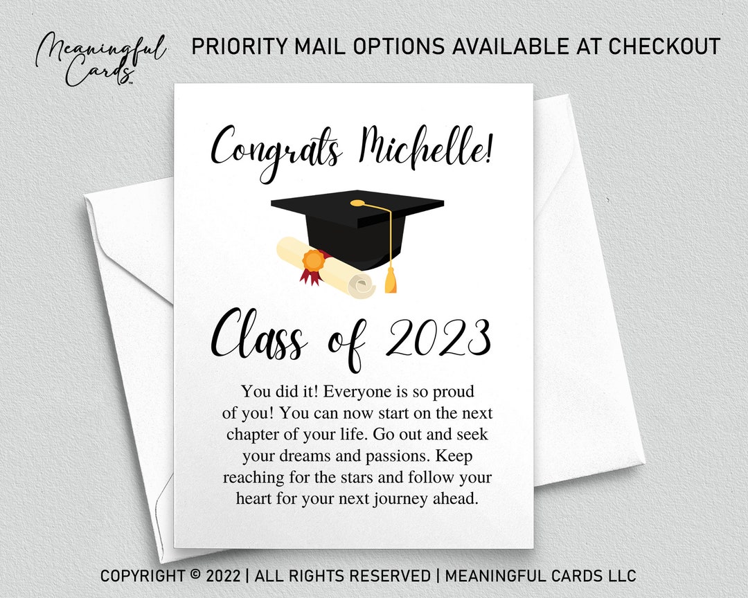 Personalized Graduation Card, Custom Graduation Card, Congrats - Etsy
